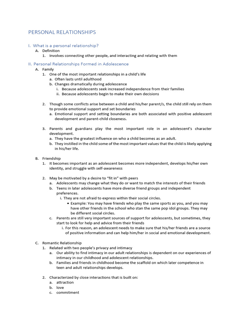 Understanding Personal Relationships | PDF | Intimate Relationships ...