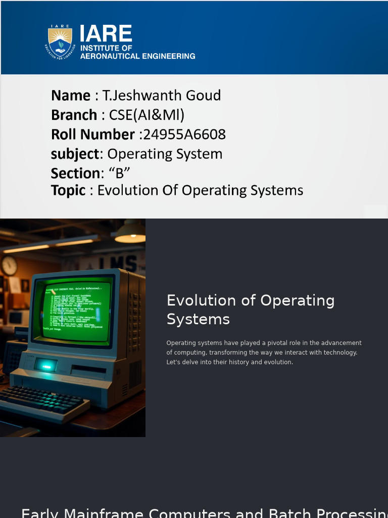 Evolution of Operating Systems | PDF | Operating System | Graphical ...