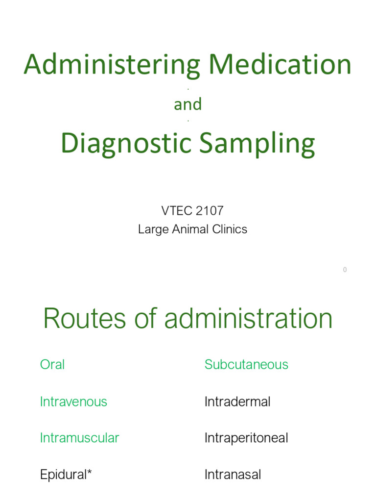 Large Animal Medication Administration Guide | PDF | Common Carotid ...