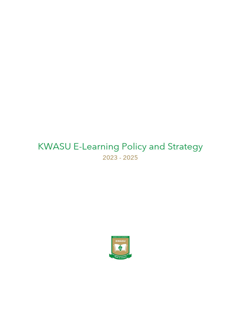 KWASU E-Learning Policy Strategy 2023 - 2025 - Redacted2 | PDF ...