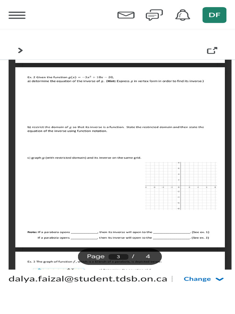 VSS MCR3U 3.3 Inverse of Quadratic Function Lesson.pdf - MCR3U1-13 ...