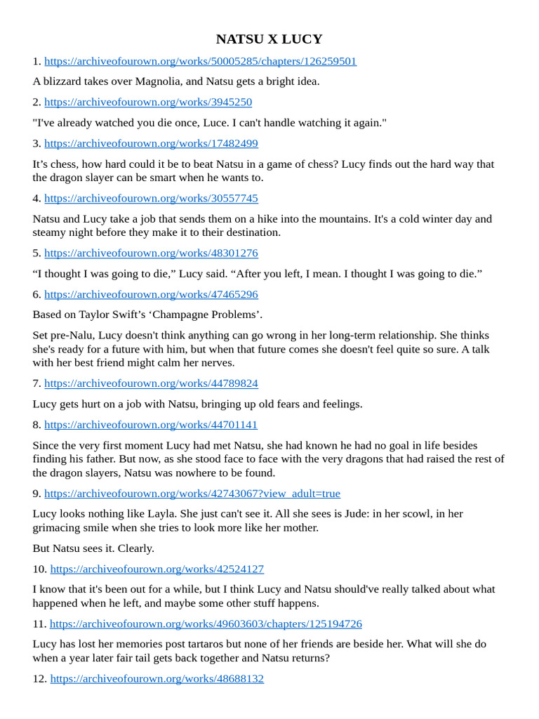 Natsu X Lucy | PDF