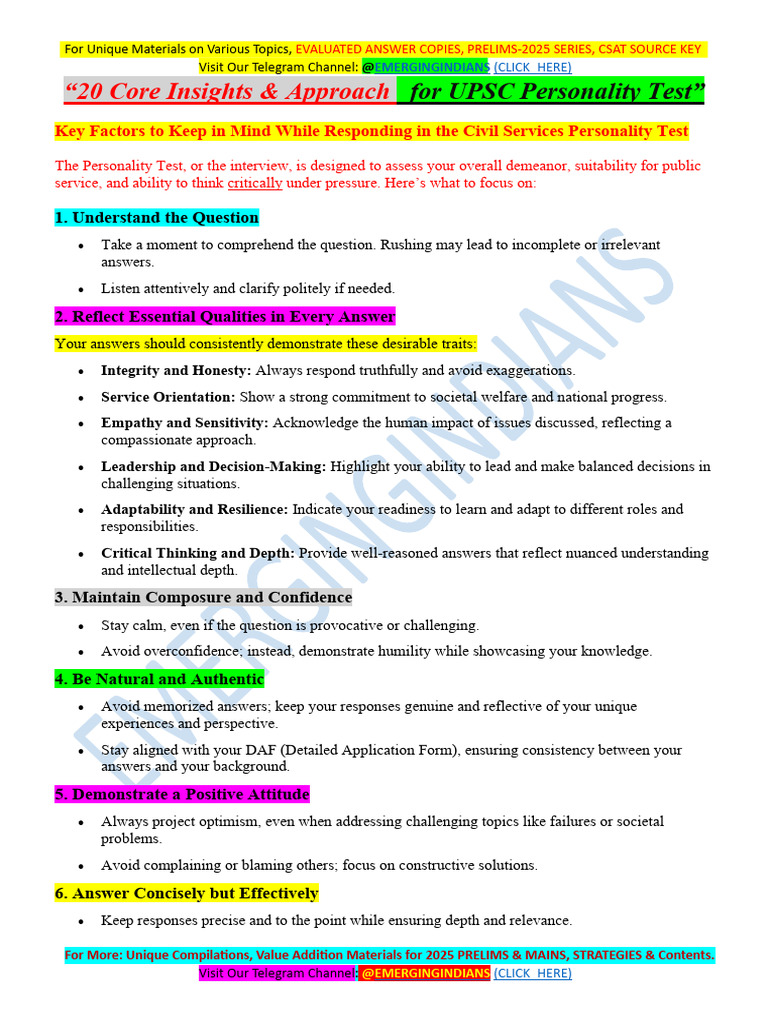 UPSC_PT_Core-Tips (1) | PDF | Critical Thinking | Leadership