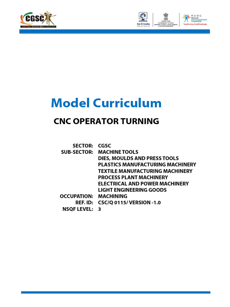 CNC Operator Turning Curriculum Overview | PDF | Metalworking ...