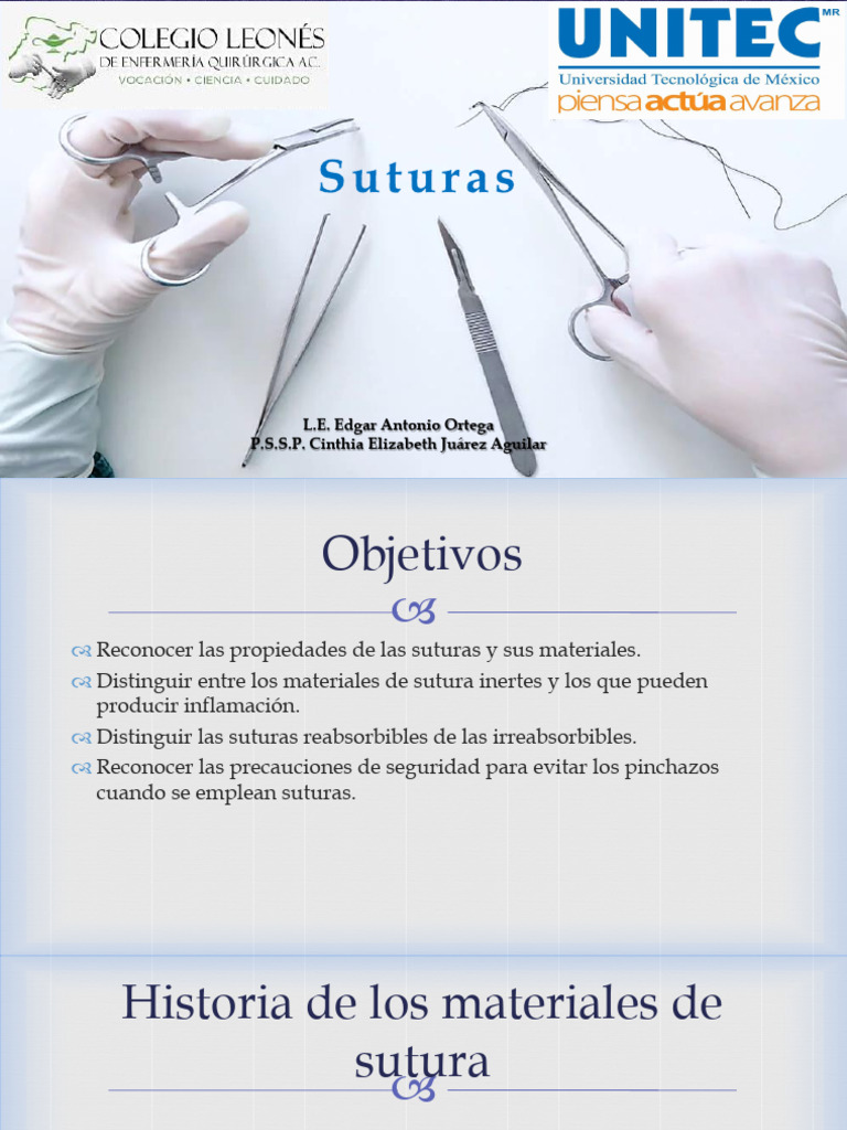 Suturas OEOH | PDF | Sutura Quirúrgica | Seda