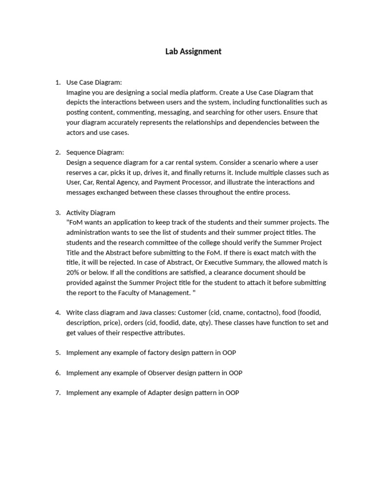 Announcement - OOAD LAB ASSIGNMENT | PDF