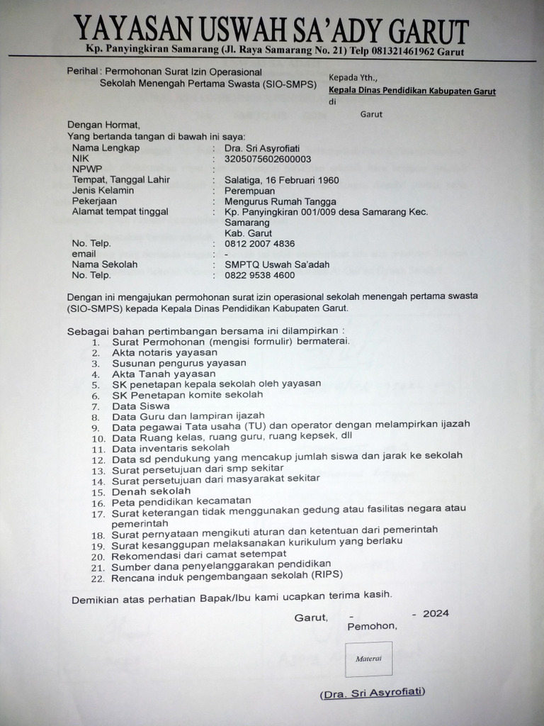 Surat Izin Operasional | PDF