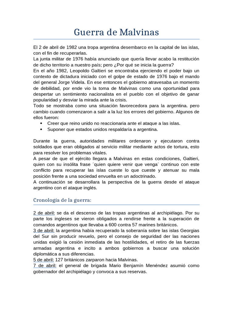 TP Geo Guerra Malvinas | PDF | Argentina | Reino Unido