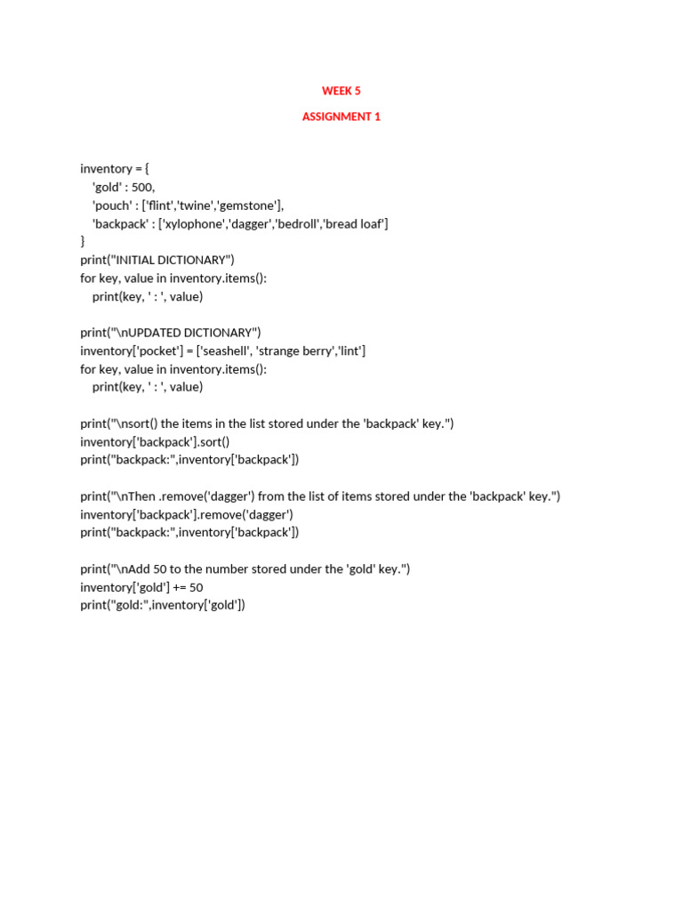 Fabracuer Assignment1 Week 5 | PDF