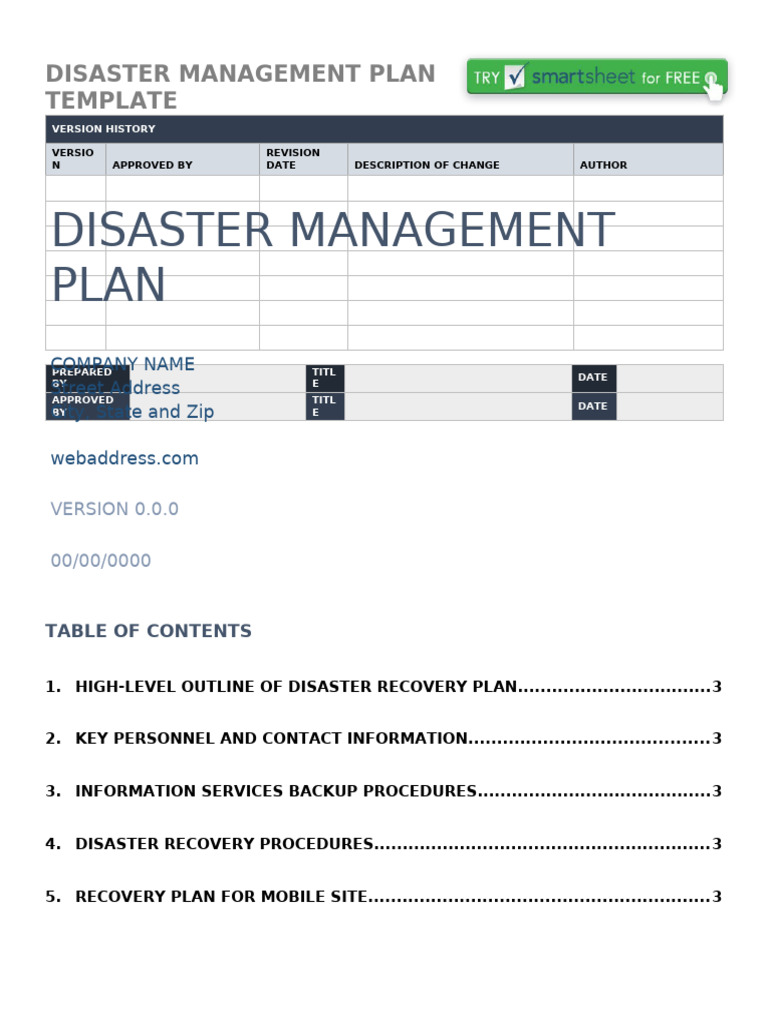 Disaster Management Plan | PDF | Disaster Recovery | Information