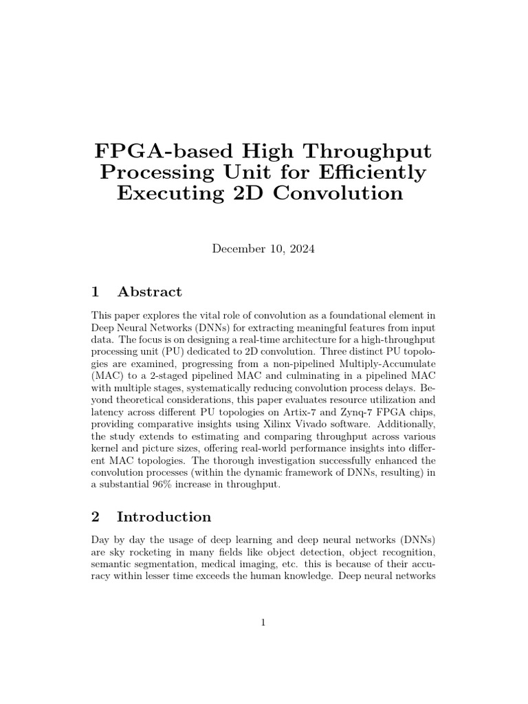 FPGA CNN Project Paper | PDF | Deep Learning | Computer Science