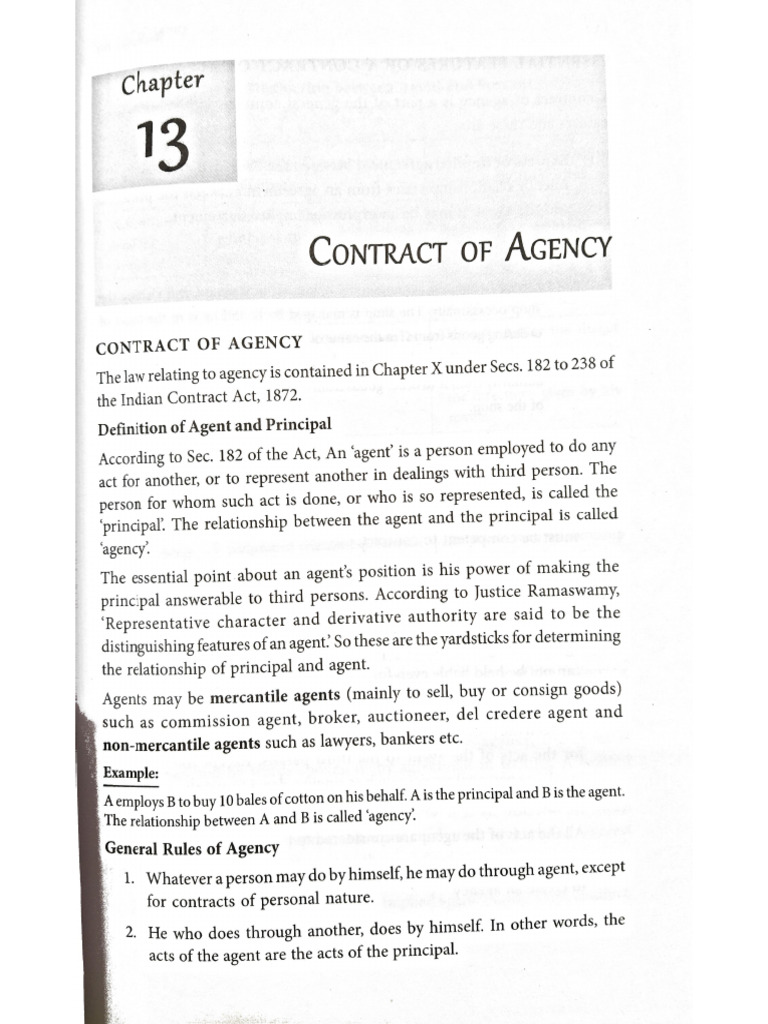 Chapter 13 - Contract of Agency | PDF