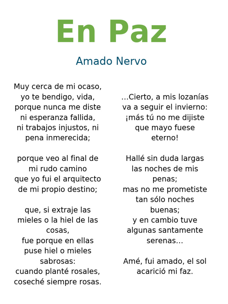 En Paz Amado Nervo | PDF