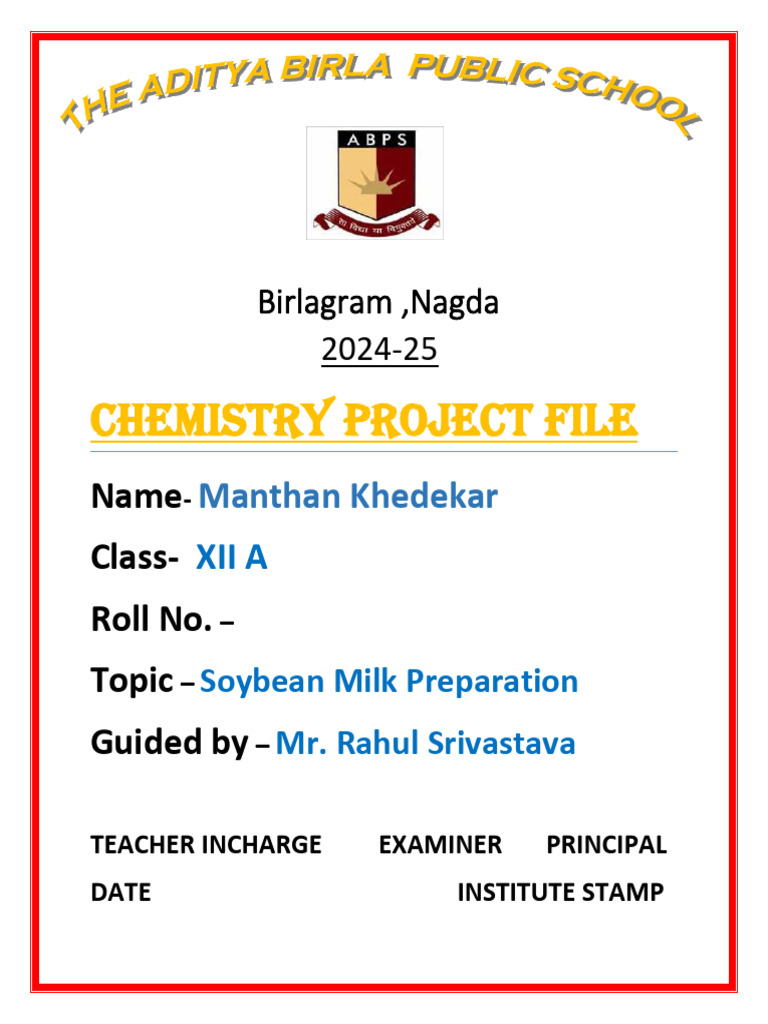 Chemistry Project Manthan | PDF