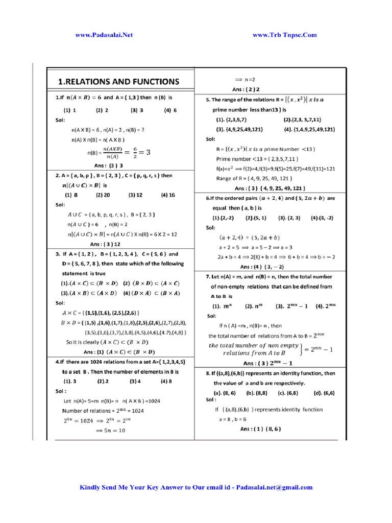 10th Maths Study Material English Medium PDF Download | PDF