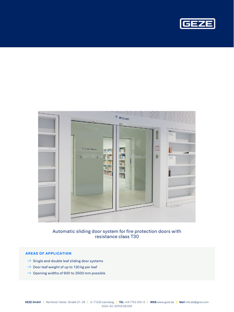 GEZE_Product data sheet_EN_697800089302 | PDF | Switch | Relay