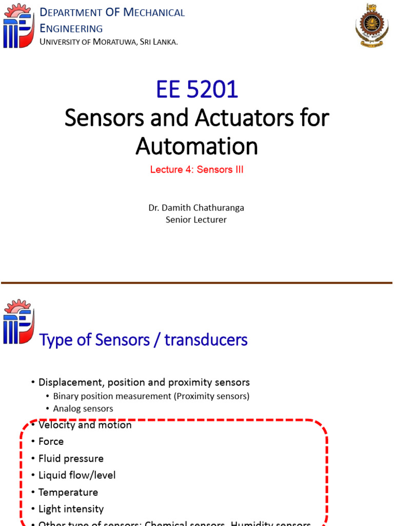 Sensors and Actuators Lecture 4 | PDF | Piezoelectricity | Actuator
