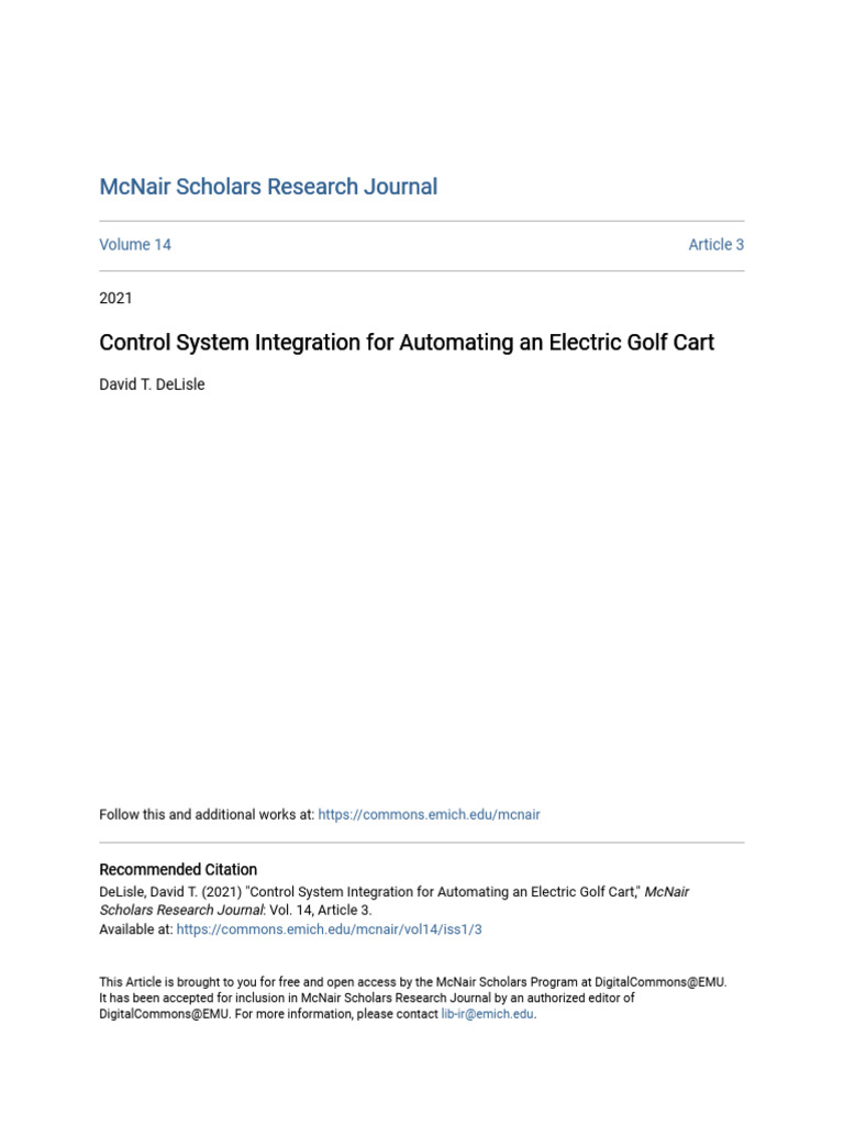 Automating Electric Golf Cart Systems | PDF | Servomechanism | Brake