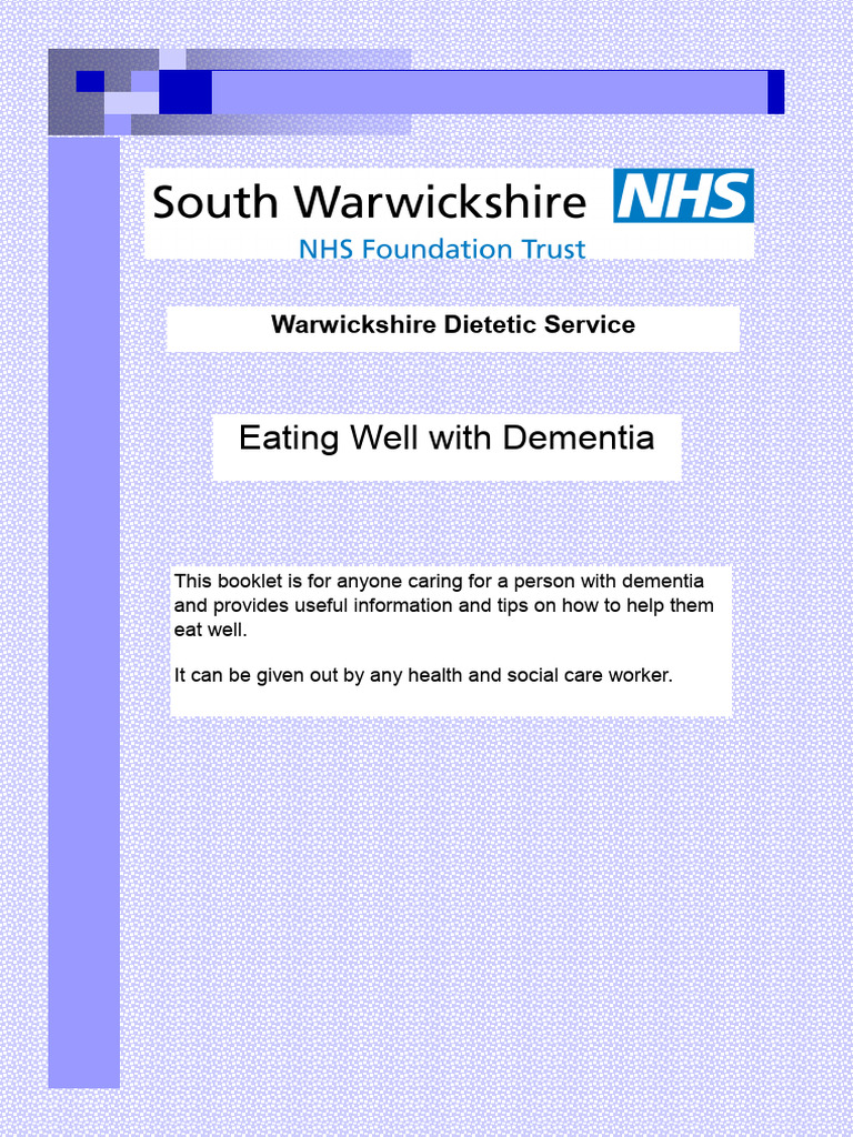 Eating Well With Dementia | PDF | Meal | Dementia