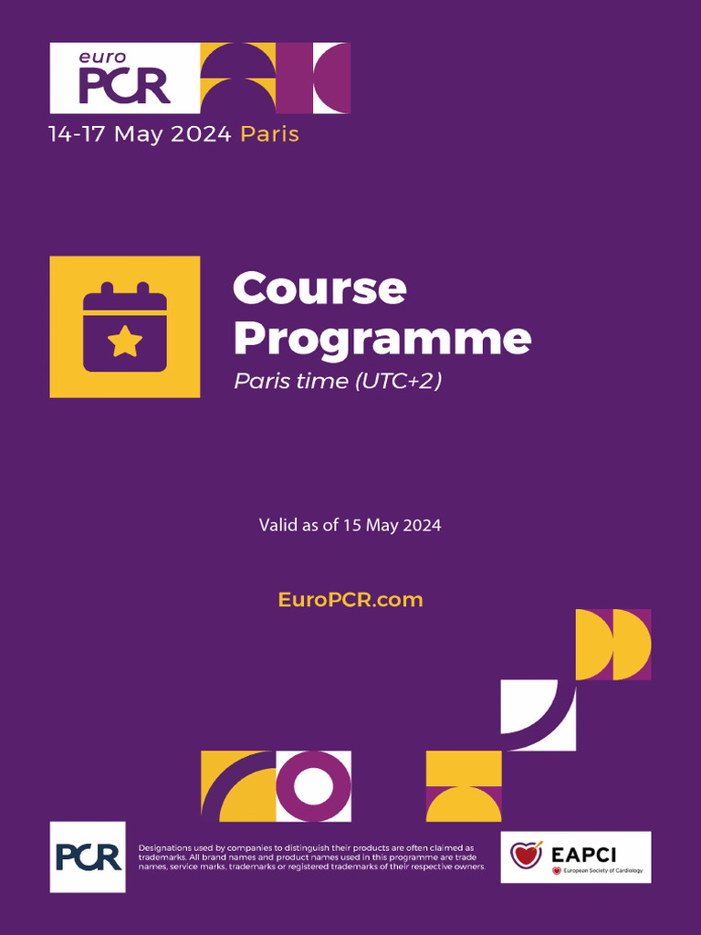 Programme Europcr 2024 | PDF | Percutaneous Coronary Intervention ...