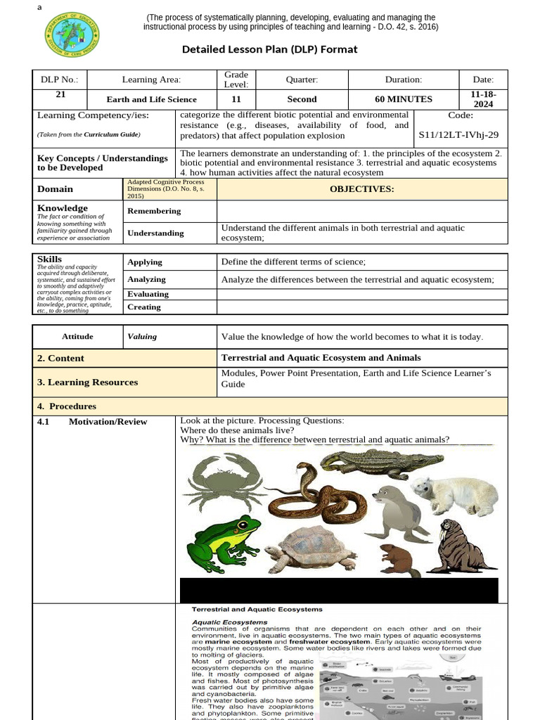 Earth and Life Science-Week8-1 | PDF | Learning | Ecosystem