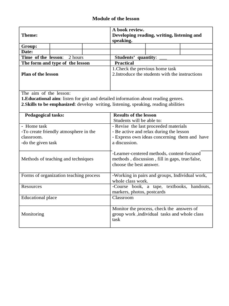 PLAN DEMO LESSON | PDF | Teachers | Behavior Modification