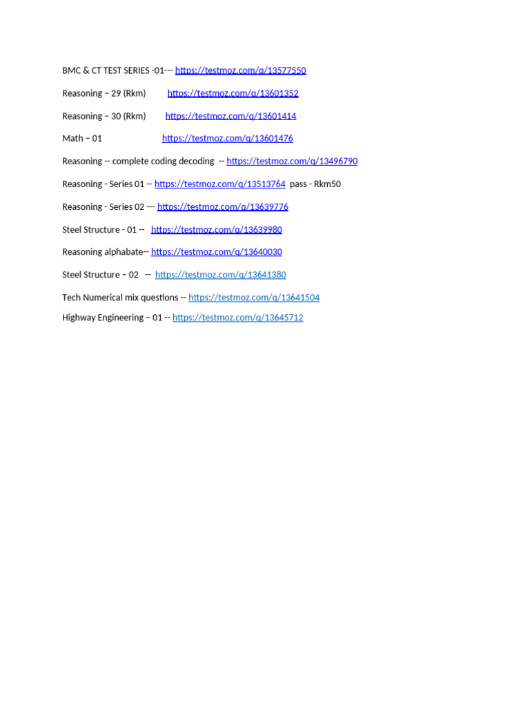 Bmc Ct Test Series Pdf