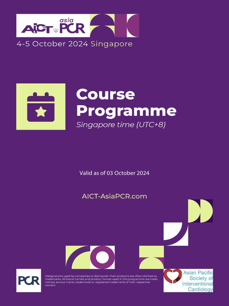 programme_aict-asiapcr2024 | PDF | Percutaneous Coronary Intervention | Stent