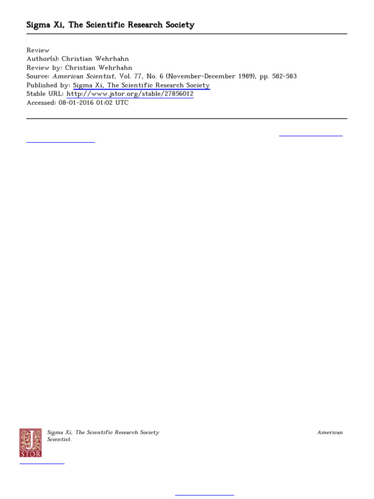 Sigma Xi, The Scientific Research Society American Scientist | PDF ...