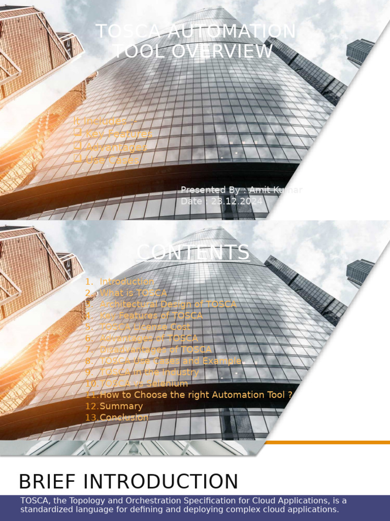 TOSCA Automation Tool Overview 1 | PDF | Automation | Software Testing