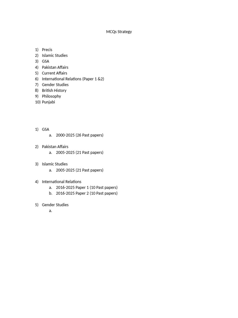 MCQs Strategy | PDF