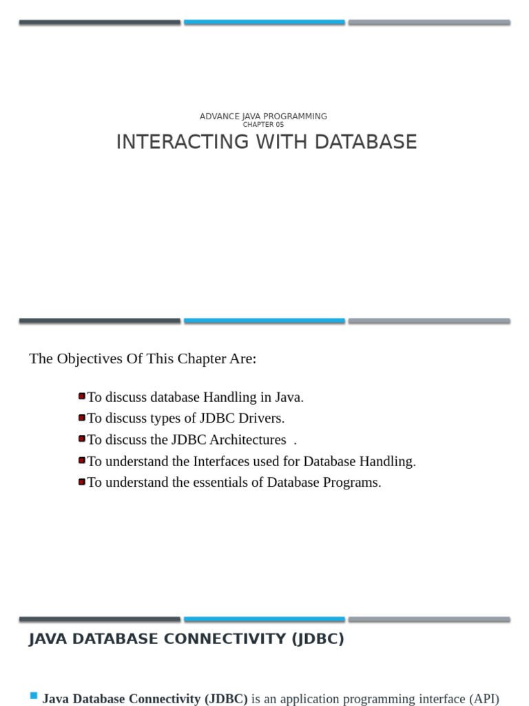 Chap 05 Interacting With Database | PDF | Java (Programming Language ...