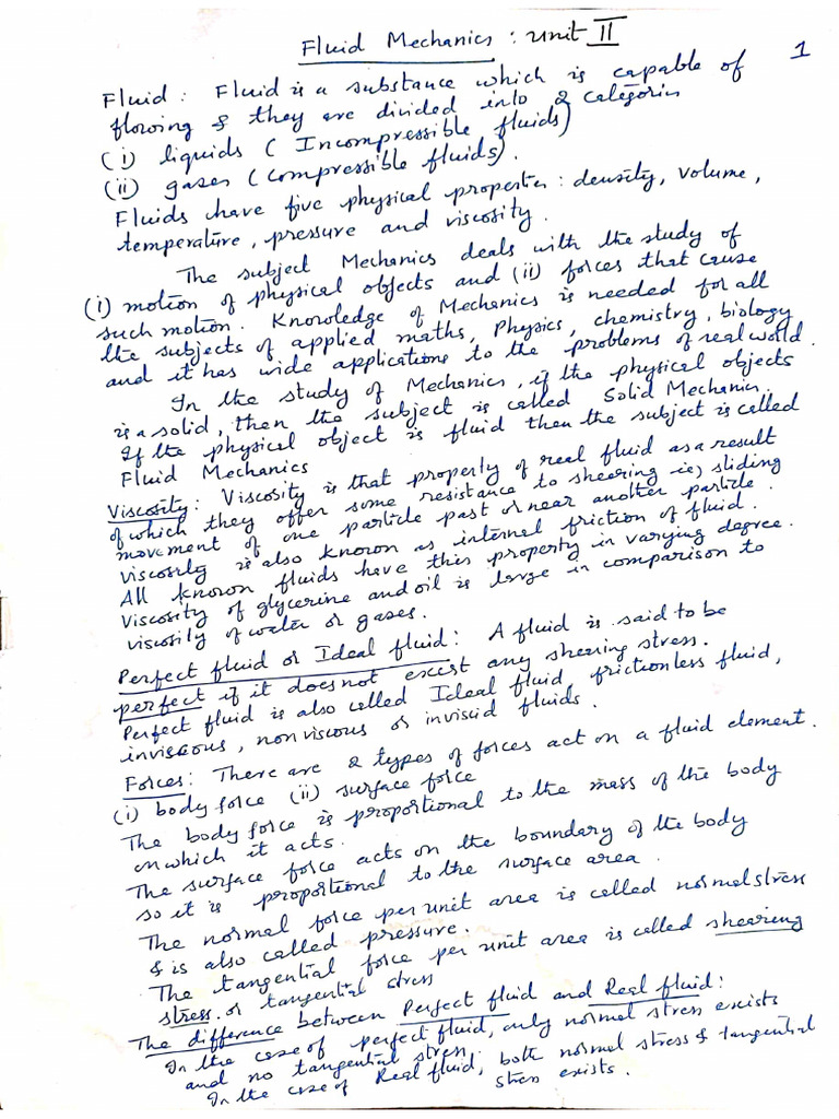 Fluid Mechanics Unit 2 | PDF