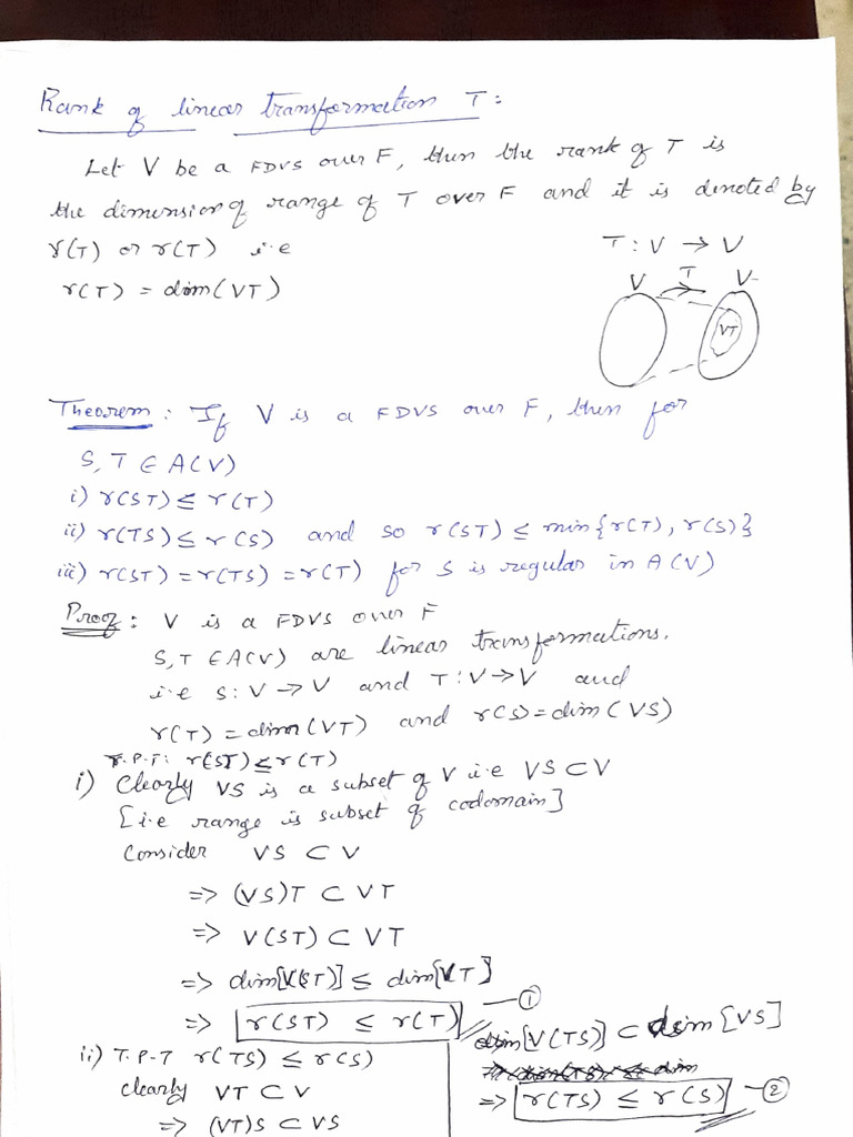 Rank of linear (2) | PDF