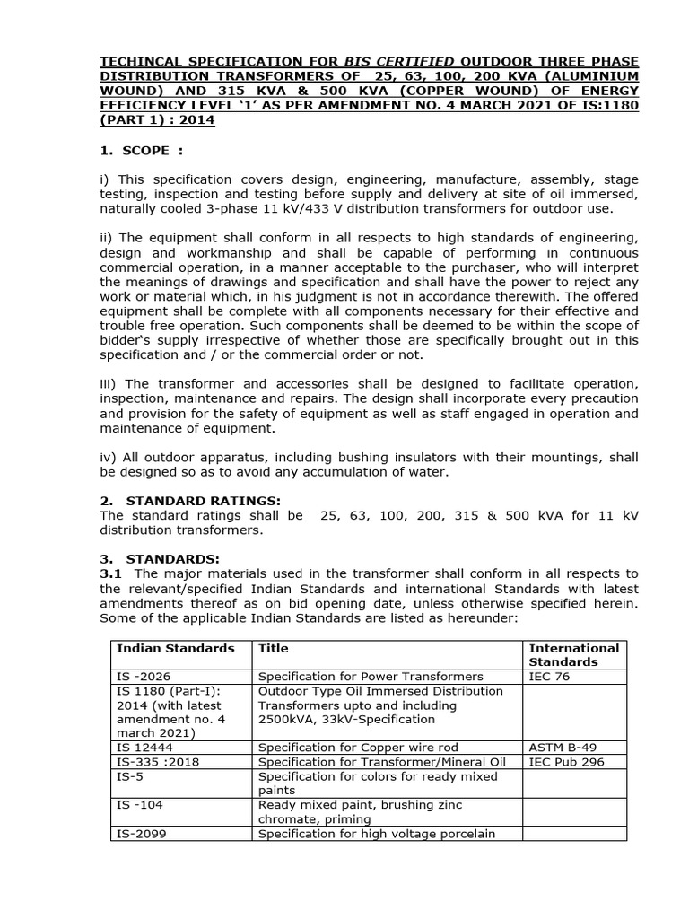 25 To 500 KVA Distn - Transformer | PDF | Transformer | Screw