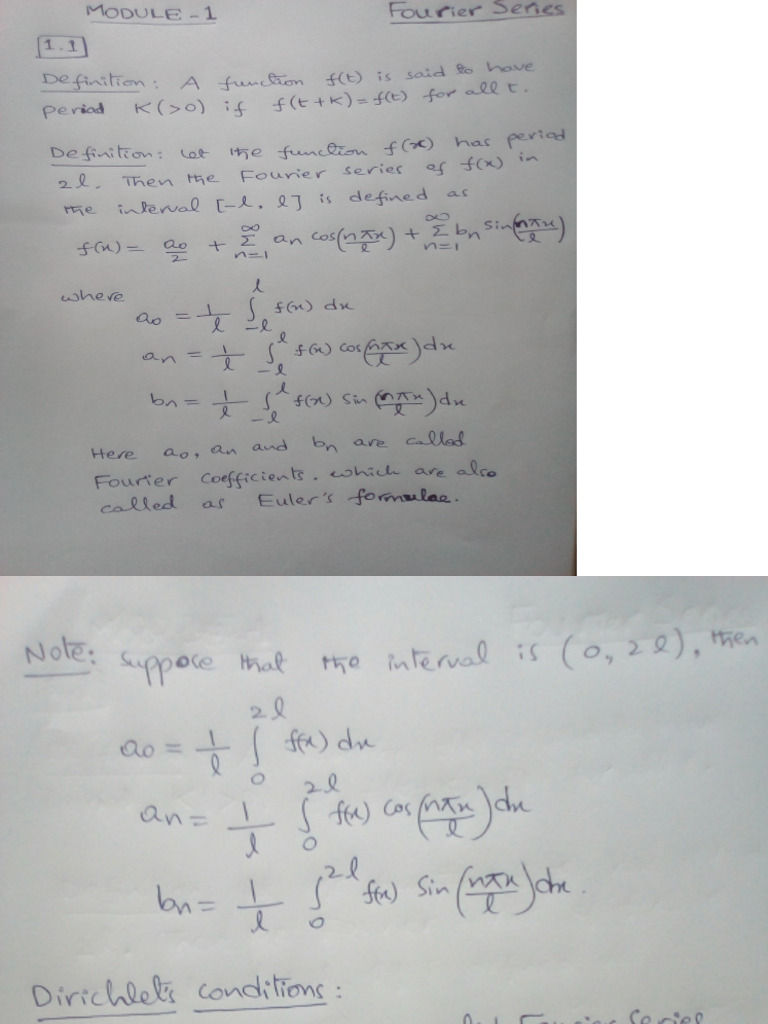 Class Notes For Differential Calc in Fourier Series | PDF