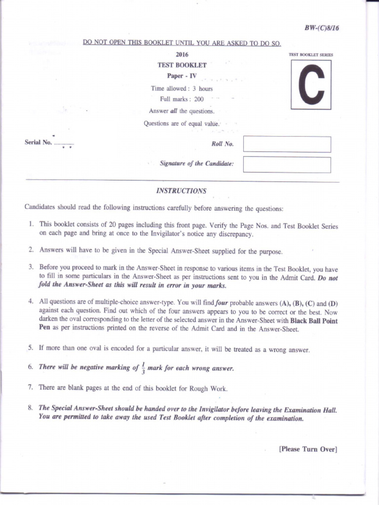 2016.4. WBCS Main 2016 GS II Compulsory Question Paper Gen Sc Env Current Aff | PDF