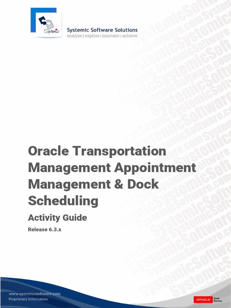 OTM Appointment Mgt and Schedule Management Activity Guide NF | PDF | Software | Computing