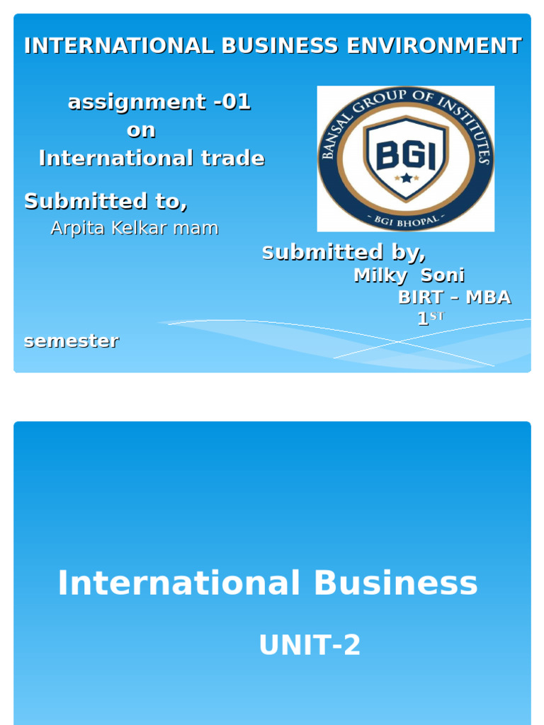 4 UNIT 2 Theories of International Trade 1 | PDF | Economies | Economics