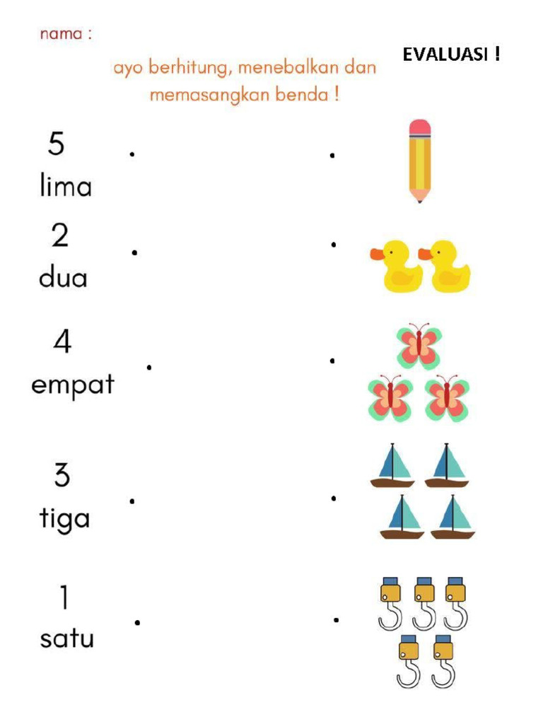 Menghubungkan Angka Dan Gambar | PDF