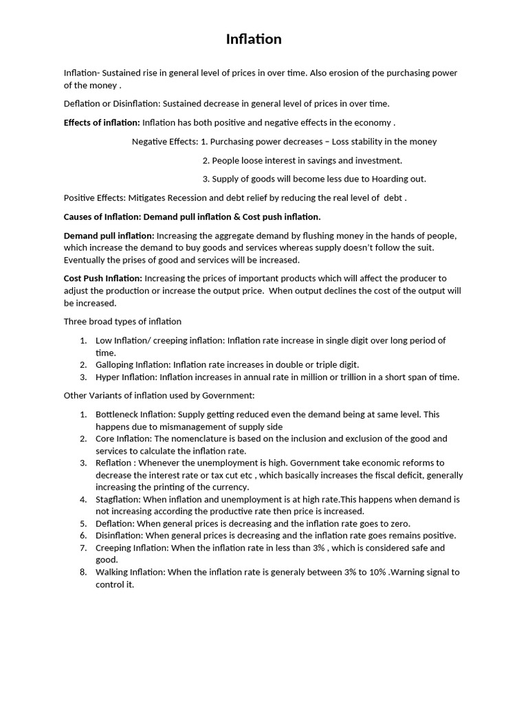 Inflation | PDF | Inflation | Deflation