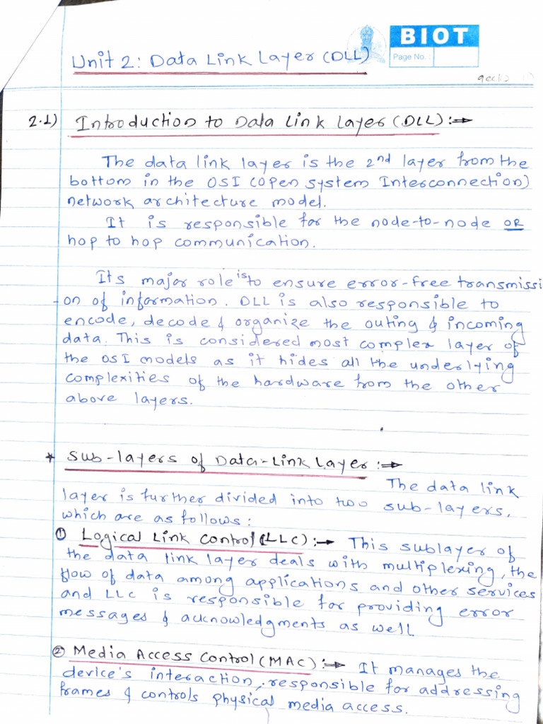 2) Unit 2 - Data Link Layer (CN) - Removed | PDF