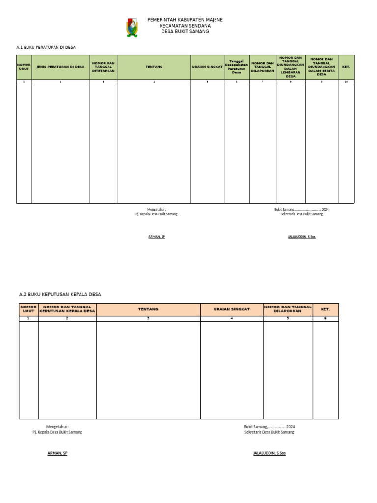 Buku Administrasi Desa Terbaru | PDF