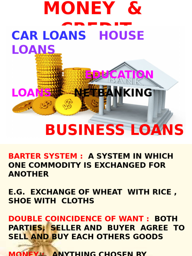 Money and Credit in Class 10 Economics | PDF | Loans | Money