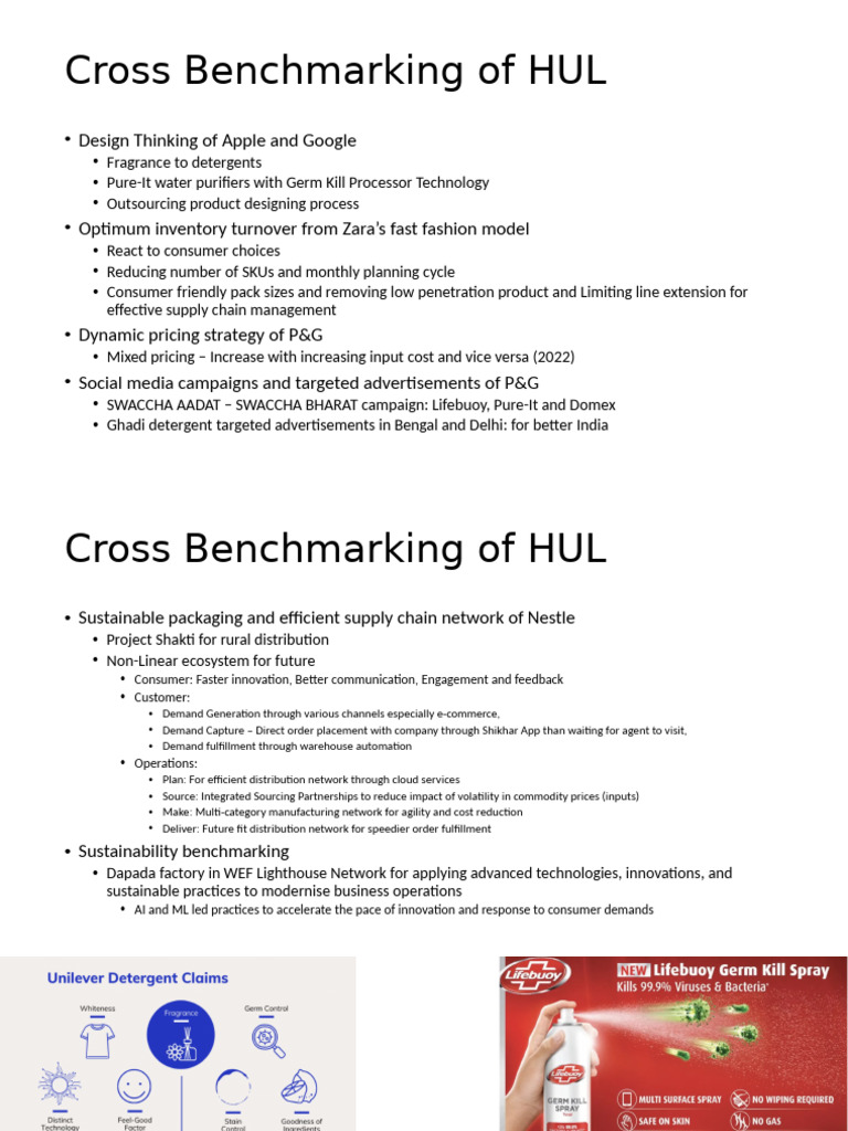 Cross Benchmarking Strategies of HUL | PDF