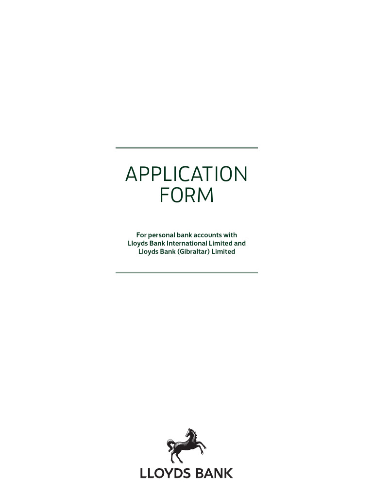 Lloyds International Application Form - Signed | PDF | Identity Document | Banks