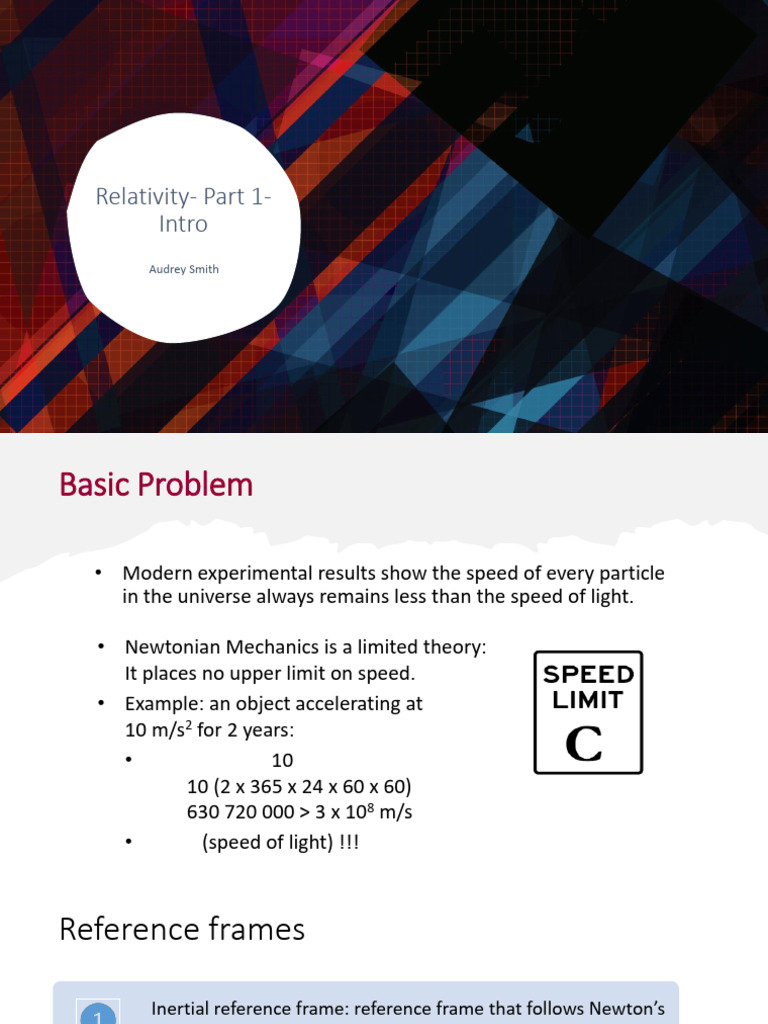 Topic 11 - Relativity - Part 1-Intro | PDF | Special Relativity | Speed ...