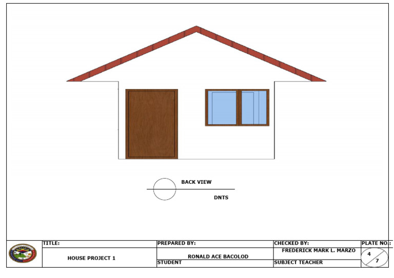 House Project 1 Back View Plan | PDF