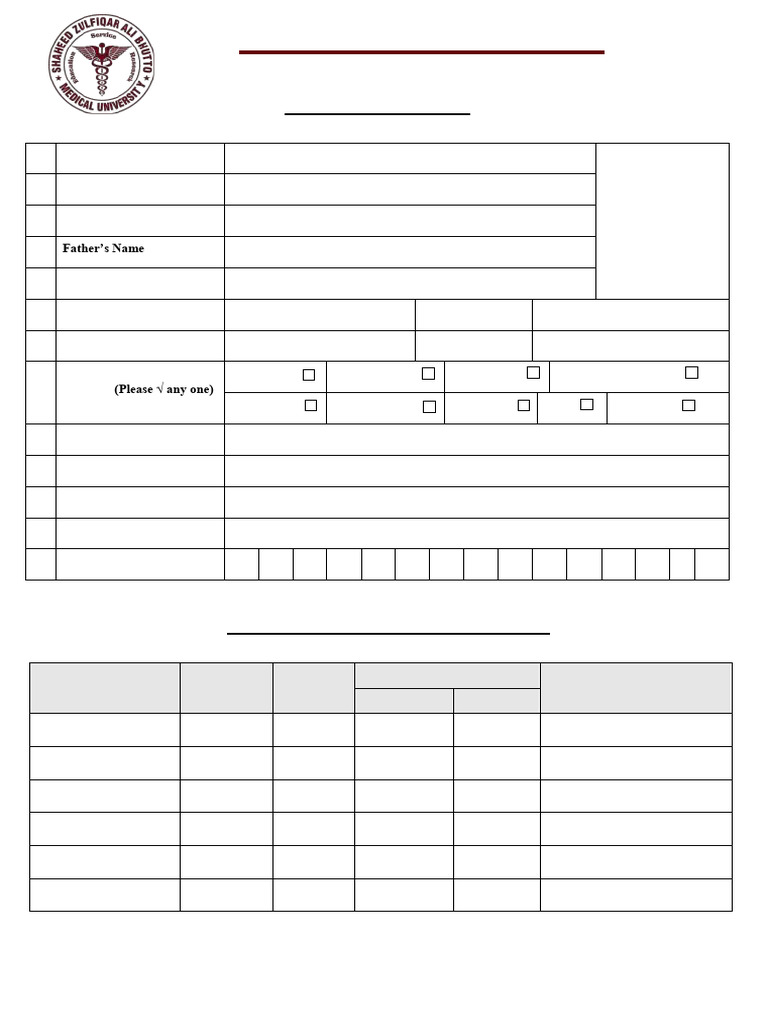 Application Form for SZABMU | PDF