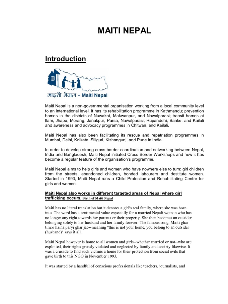 Maiti Nepal | PDF | Human Trafficking | Violence